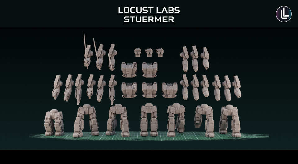 Locust Labs Stürmer (American Mecha Proxy Charger) 5 Mech Kit! | eBay