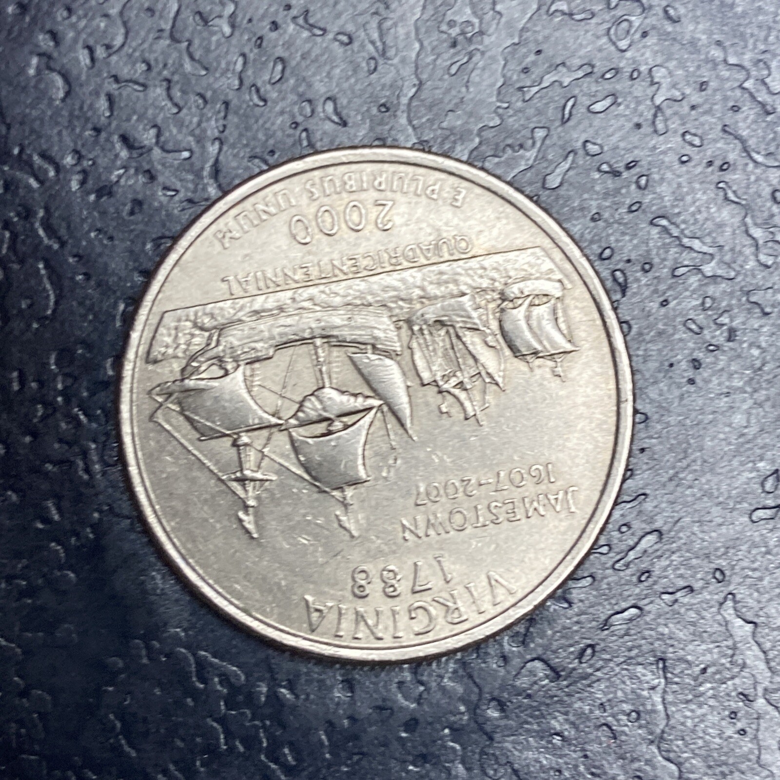 2000-p Virginia State Quarter US Mint Error Coin Double Die Obverse ...