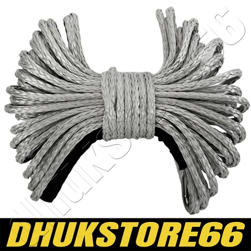 6mm x 15M Grey Winch Rope SK76 Synthetic Tow Car Recovery Cable 4x4 ...