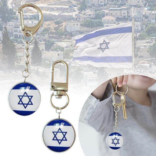 Israel Flag Cartoon Fashion Design Creative Keychains Glass Handmade ...