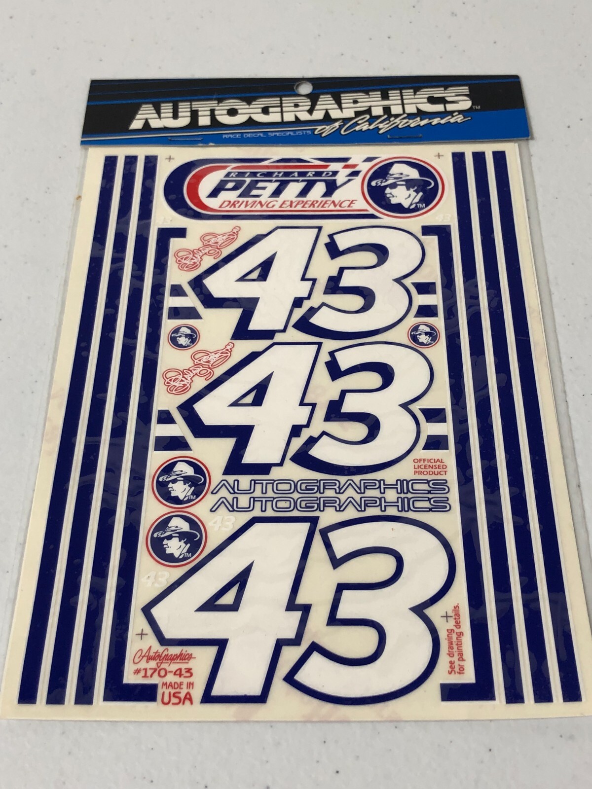 RC Autographics 170 43 Petty 43 STP Sticker Sheet NEW Vintage Stock Car ...