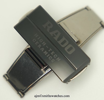 RADO AUTHENTIC STEEL AND CERAMIC 27MM WATCH STRAP DEPLOYMENT BUCKLE ...