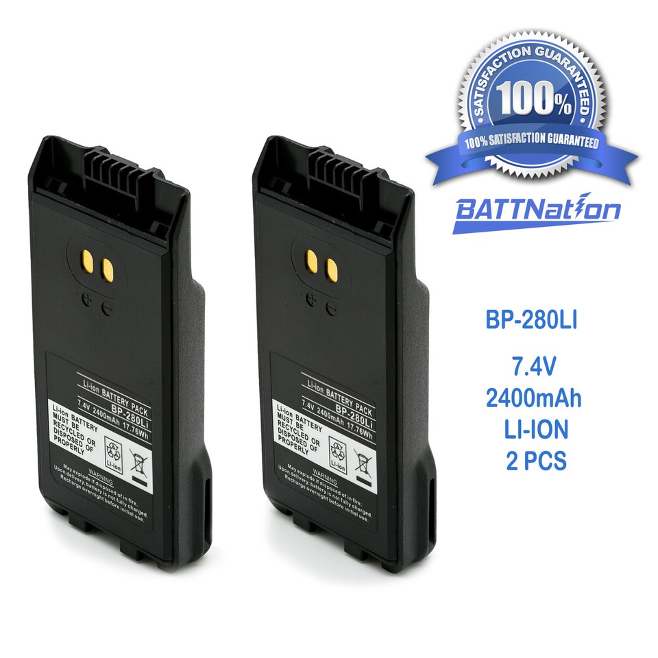 2x 7.4V 2400mAh Li-Ion Batteries for ICOM BP-280 BP-280Li F1000 F2000 ...