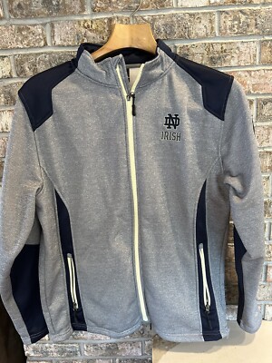 Notre Dame Fighting Irish Fleece Jacket Mens XL Gray Black Colosseum ...