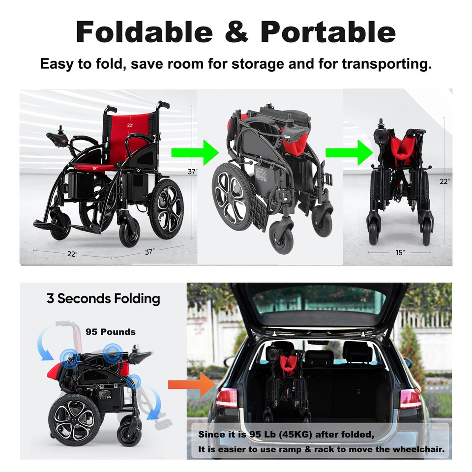 Folding Electric Wheelchairs FDA Certified Medical Mobility Scooter ...