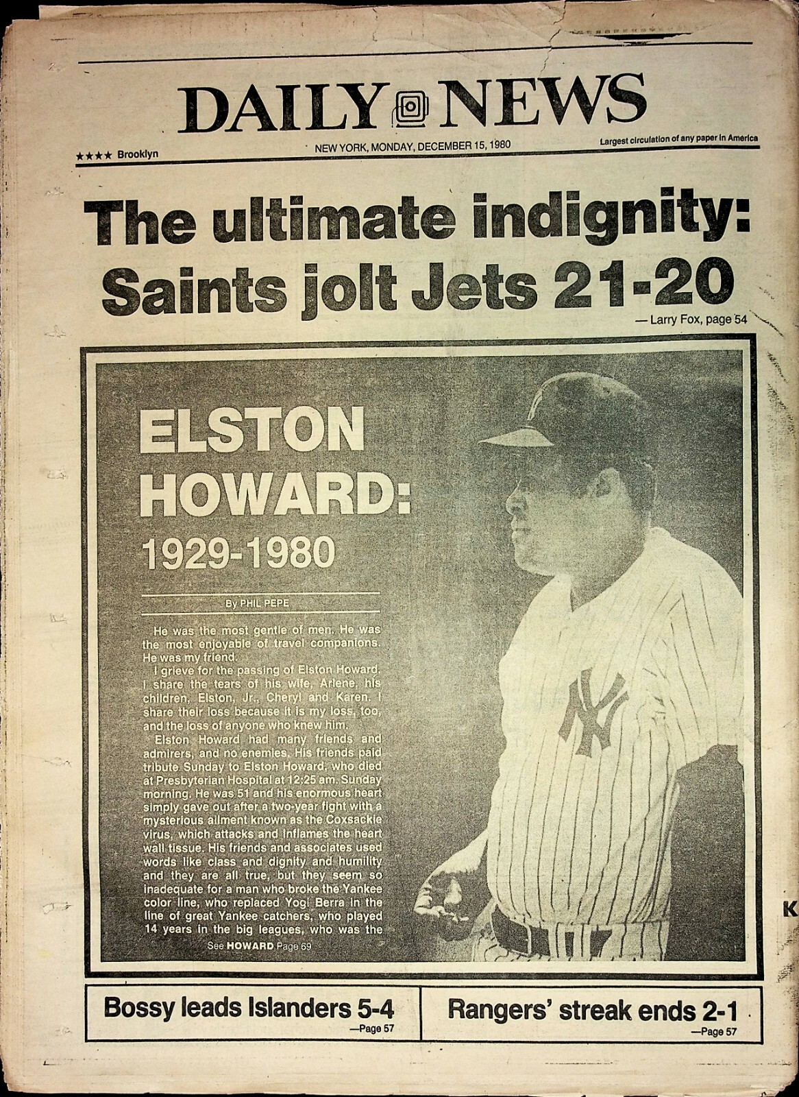 Daily News NY December 15 1980 John Lennon Assassination Memorial ...