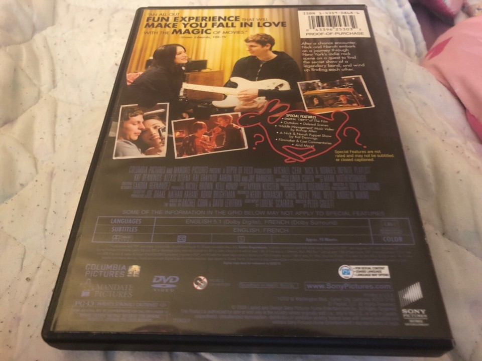 Nick and Nora's Infinite Playlist (DVD, 2008) MICHAEL CERA LIKE NEW DVD ...