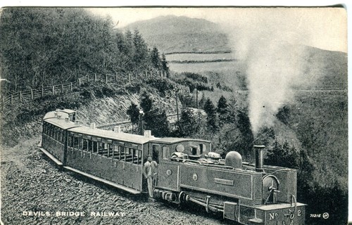 UK Devils Bridge Railway Railroad Train 1923 postcard | eBay