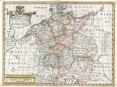 1712 Wells Map of Germany | eBay