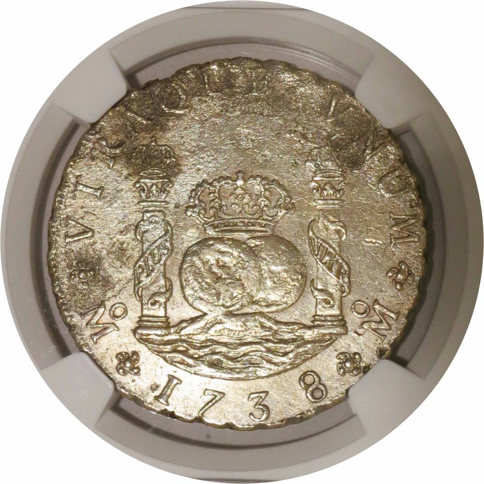 1738 MO MF Mexico City Mint 8 Reales Silver Pillar Dollar Philip V NGC ...
