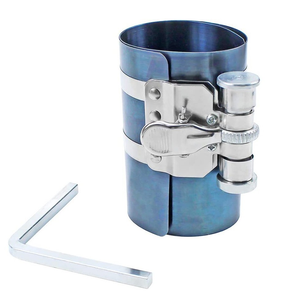 4” Piston Ring Compressor Adjustable Ratchet Piston Installer Tool ...
