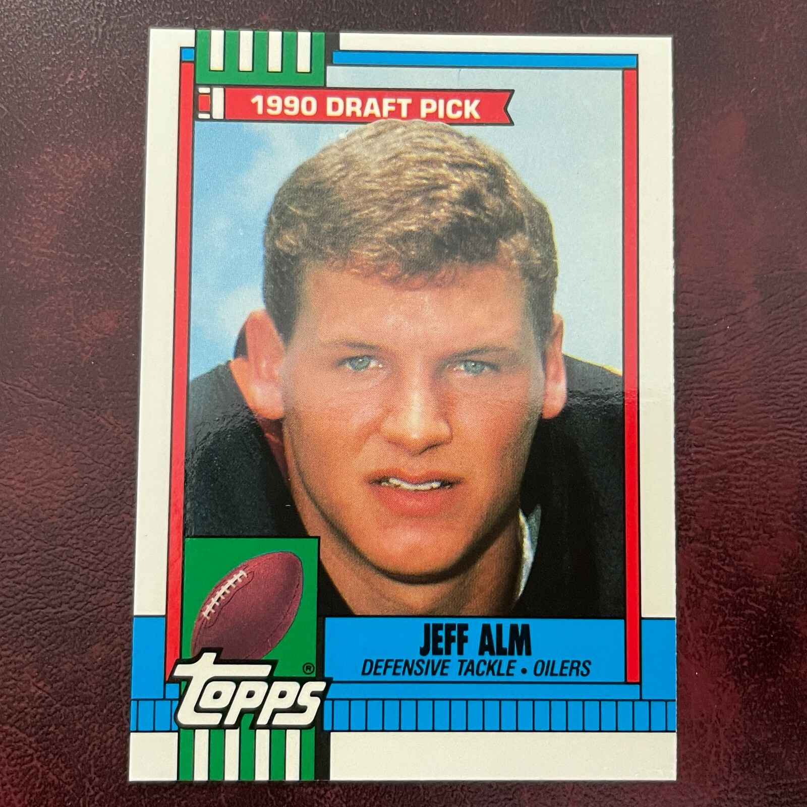 1990 Topps TIFFANY Set JEFF ALM ROOKIE #211 HOUSTON OILERS ** MINT ...
