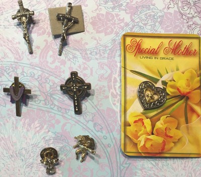 Vintage Catholic Religious Cross Angel Lapel Pins-Estate | eBay