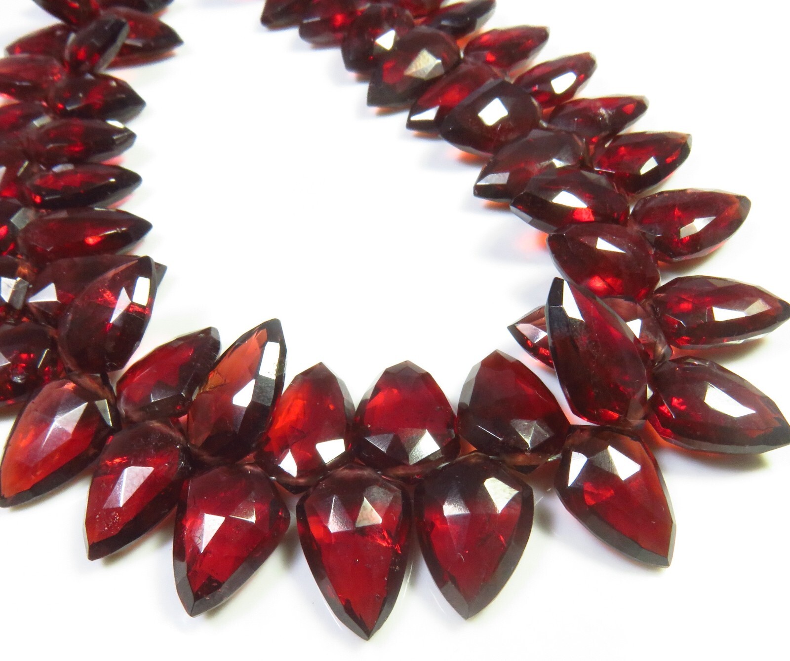 Natural Red Garnet Faceted Fancy Shield Gems Beads 10.5-13mm 9"Strand ...