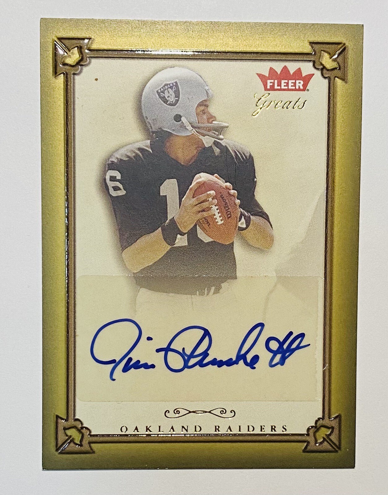 2004 Fleer Greats of the Game Jim Plunkett Gold Border Autograph ...