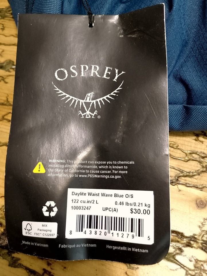 NEW WITH TAGS Osprey Daylite Waist Pack One Size Day Pack (Wave Blue ...