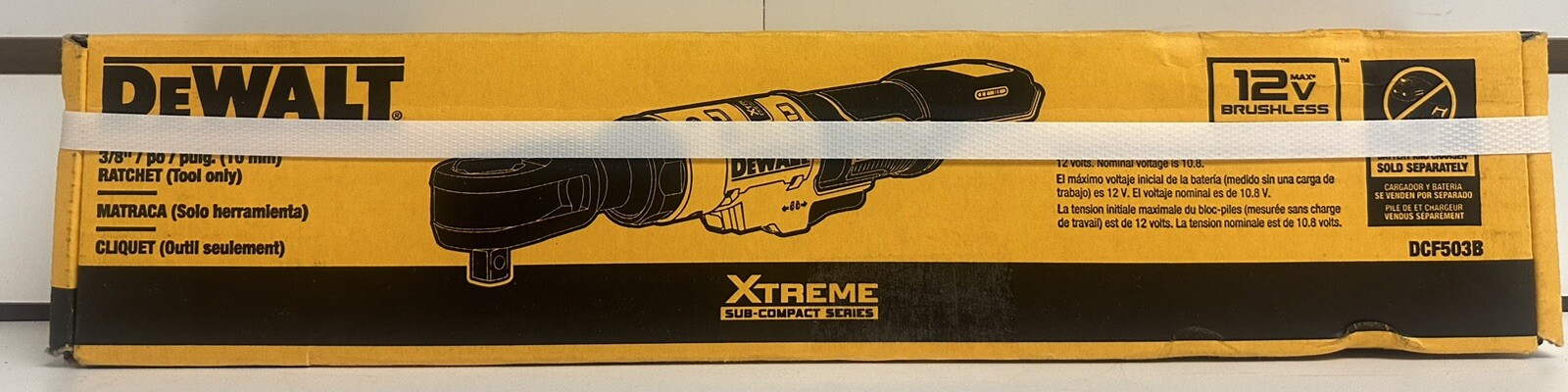 DeWalt Extreme 12V MAX Cordless 3/8 in Brushless Ratchet - Yellow ...