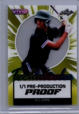 RJ Cope 2024 Leaf Vivid Baseball 1/1 Pre Production Proof | eBay