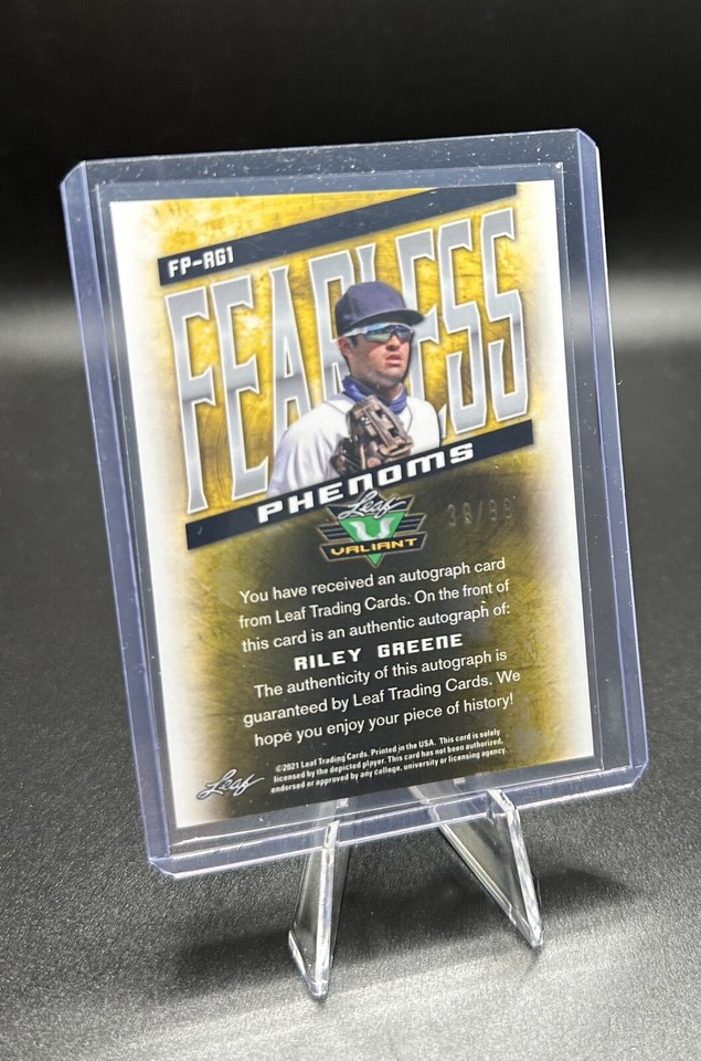 Riley Greene Auto RC 2021 Leaf Valiant Fearless Phenoms Orange /99 ...