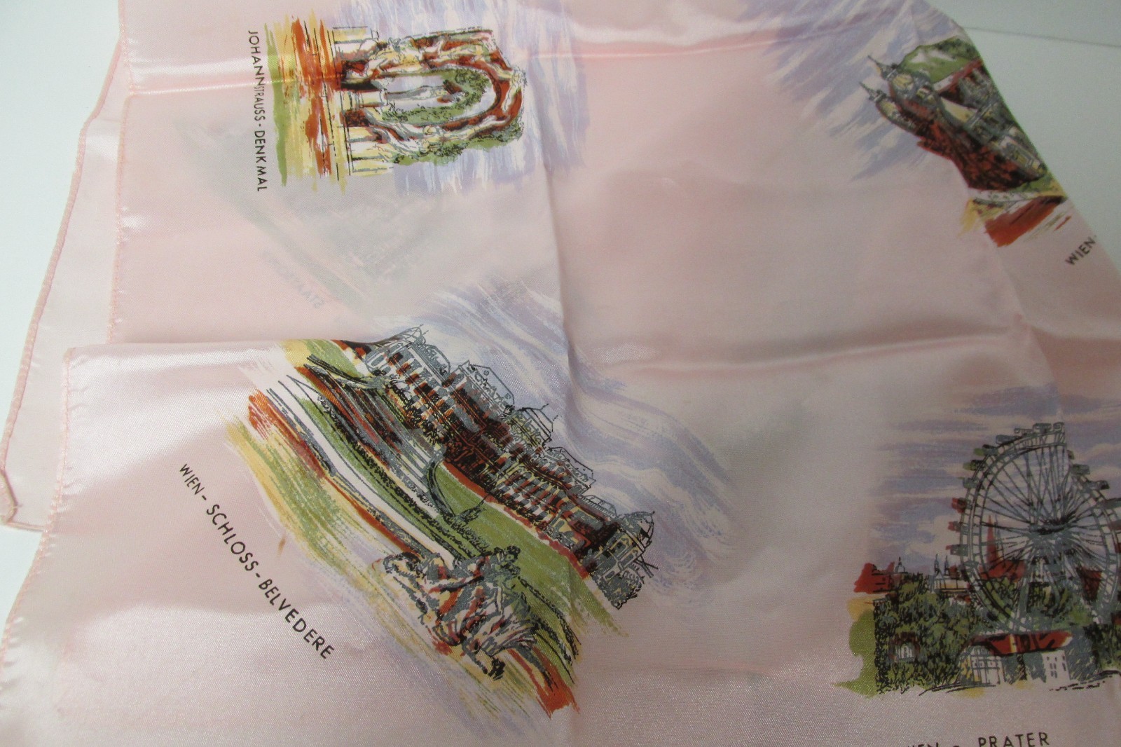 Vienna Austria Wien Landmarks Vintage Souvenir Scarf … - Gem