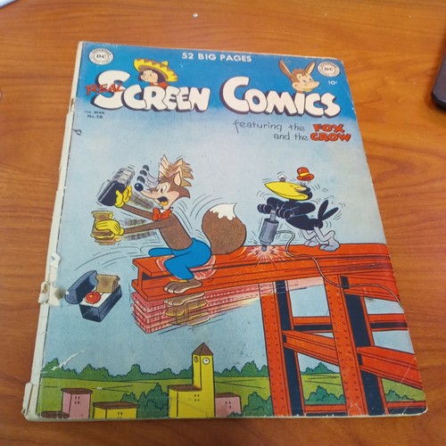 Real Screen #28 1950-DC-Fox & Crow-construction cover-racial innuendo ...