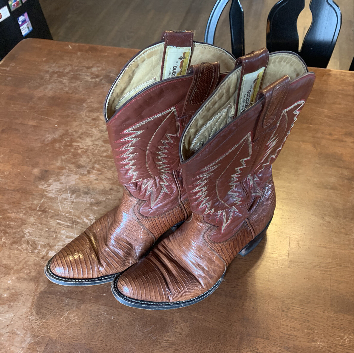 Vintage Handmade Mens Lizard Skin Cowboy Boots Men's Size 8.5 D Montana ...