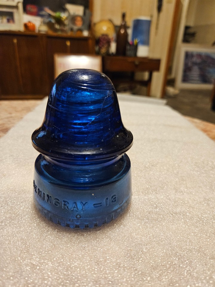 Antique light cobalt blue Hemingray 19 insulator | eBay