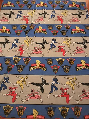 VTG 1994 MIGHTY MORPHIN POWER RANGERS TWIN FLAT SHEET Fabric | eBay