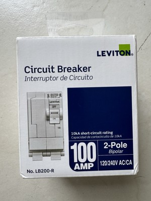 Leviton Branch Circuit Breaker, Standard 2-Pole 100 Amp (LB200-R)🔥 | eBay