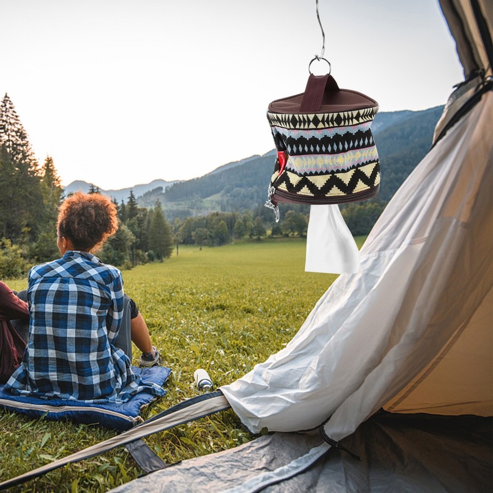 Camping Tissue Paper Roll Case Paper Holder Hanging Cover Wipes Storage ...