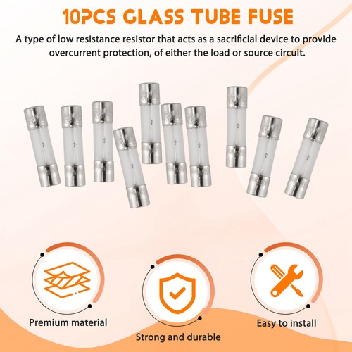 10 Pcs 250V 3A 3Amp Slow Blow Glass Fuses Tubes 5mm x 20mm C5L53050 | eBay