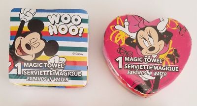 Lot of (2) Disney Mickey Minnie Mouse Magic Towels, Designs Vary, 11.75 ...