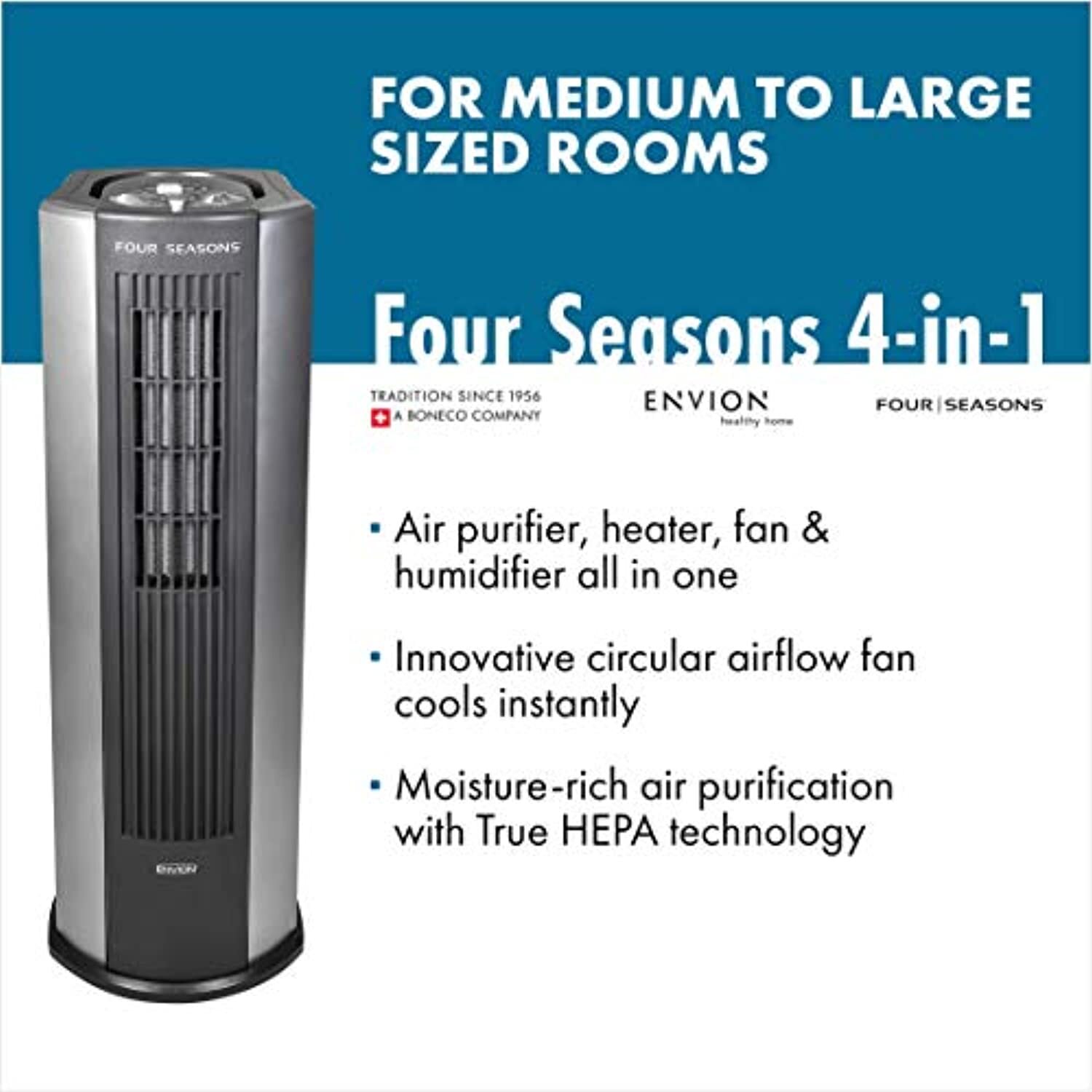 Envion by Boneco Four Seasons FS200 4 in 1 Air Purifier, Heater, Fan ...