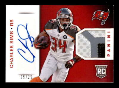 CHARLES SIMS 2015 PANINI SUPER BOWL ROOKIE PATCH AUTOGRAPH AUTO #05/25 ...