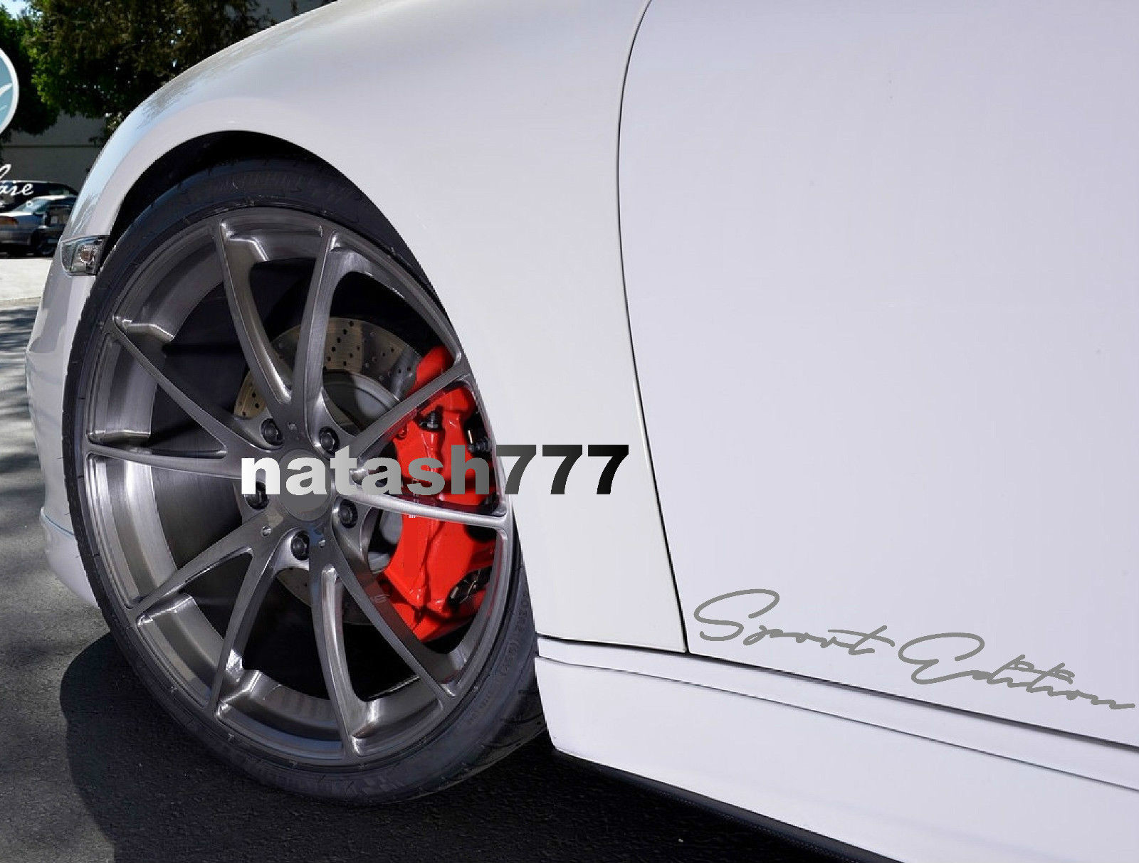 SPORT Edition Performance Sport Car Decal sticker emblem logo SILVER ...