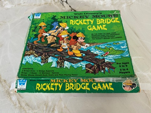 Vintage Whitman 1972 Walt Disney Mickey Mouse Rickety Bridge Game In ...