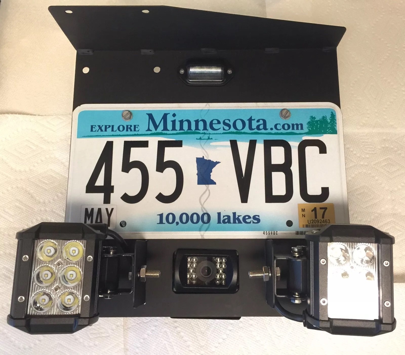 PREMIUM HUMVEE REAR LICENSE PLATE BRACKET FRAME + 3 LIGHTS - Reverse | eBay