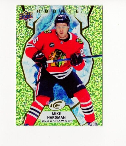 2021-22 Upper Deck Ice Mike Hardman #129 Green Rookie Base Chicago ...