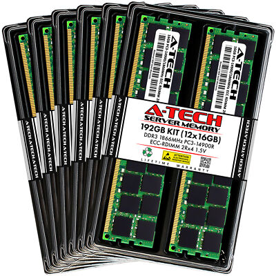 192GB 12x 16GB PC3-14900R RDIMM ASUS RS700-X7-PS4 RS720-X7/RS8 Memory ...