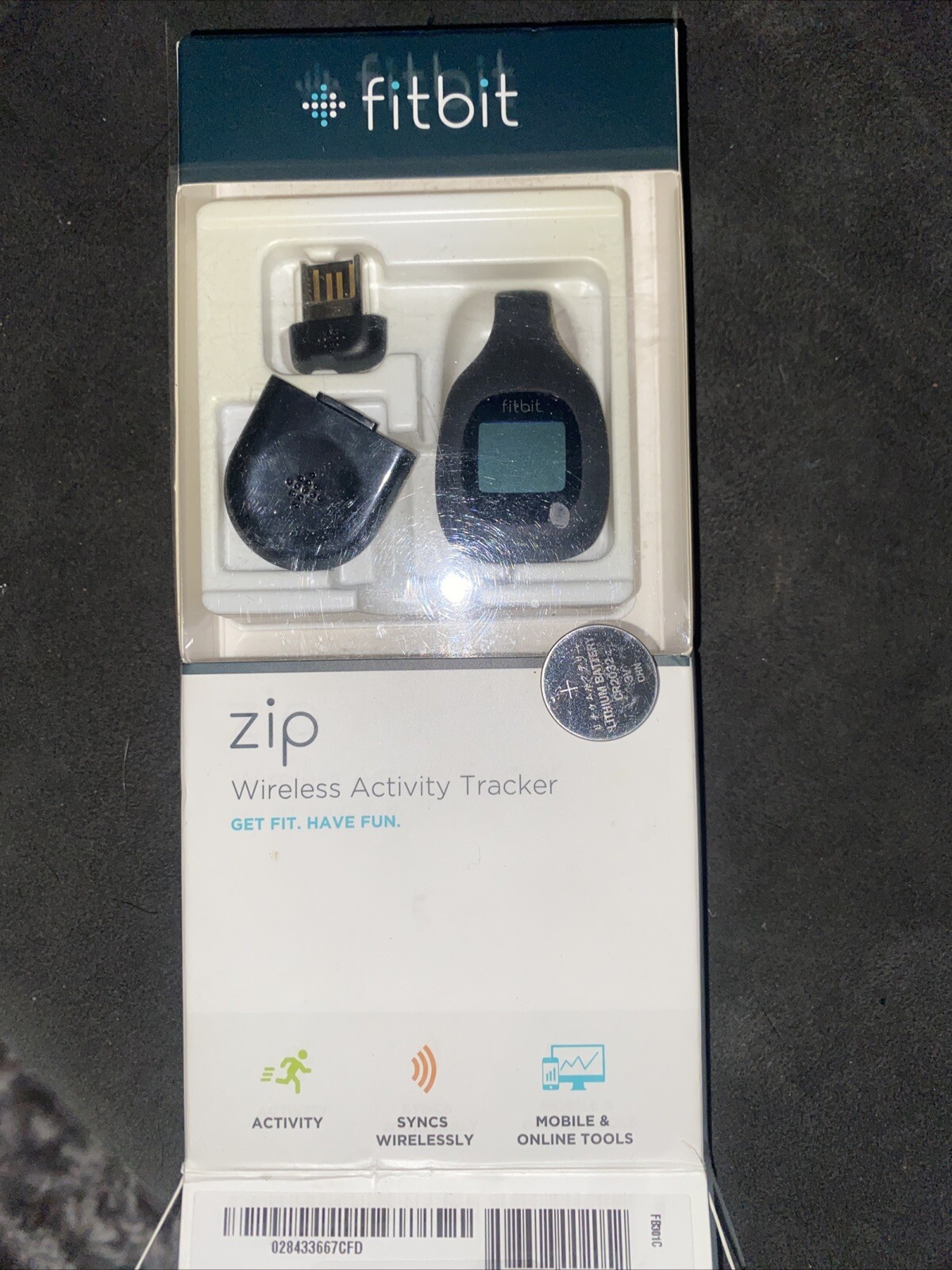 Fitbit Zip Activity Tracker Pedometer NEW In Box (open) Black +battery ...
