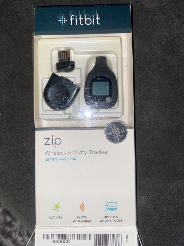 Fitbit Zip Activity Tracker Pedometer NEW In Box (open) Black +battery ...
