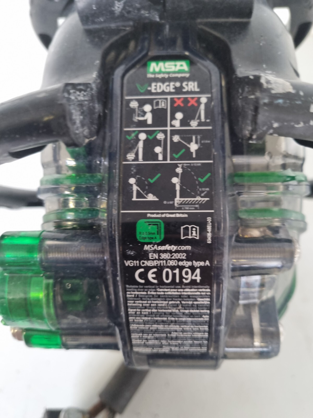 MSA Edge SRL Self Retracting Life Line Fall Arrestor Safety Line Inc ...