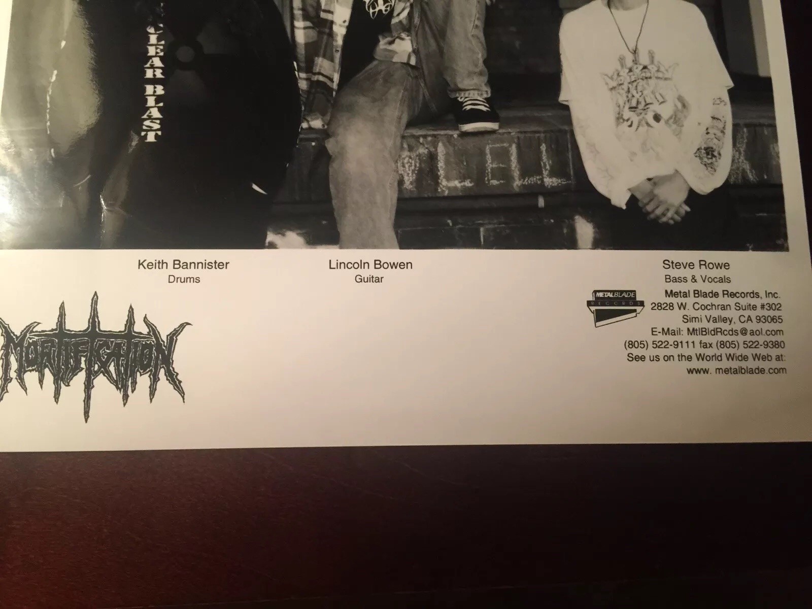 Mortification 10x8 Press Photo #1 - Keith Bannister, Lincoln Bowen ...