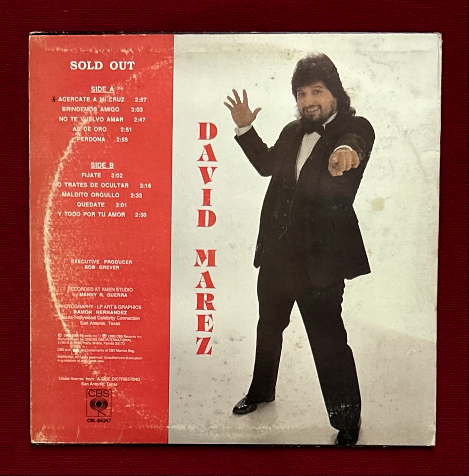 DAVID MAREZ-SOLD OUT-1988 CBS 84347-EARLY TEJANO-PURO TEJANO NM/VG | eBay