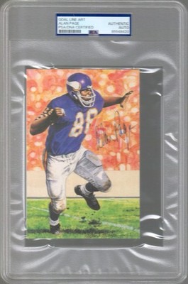 ALAN PAGE AUTOGRAPHED HOF GOAL LINE ART CARD VIKINGS JSA+PSA SLABBED | eBay