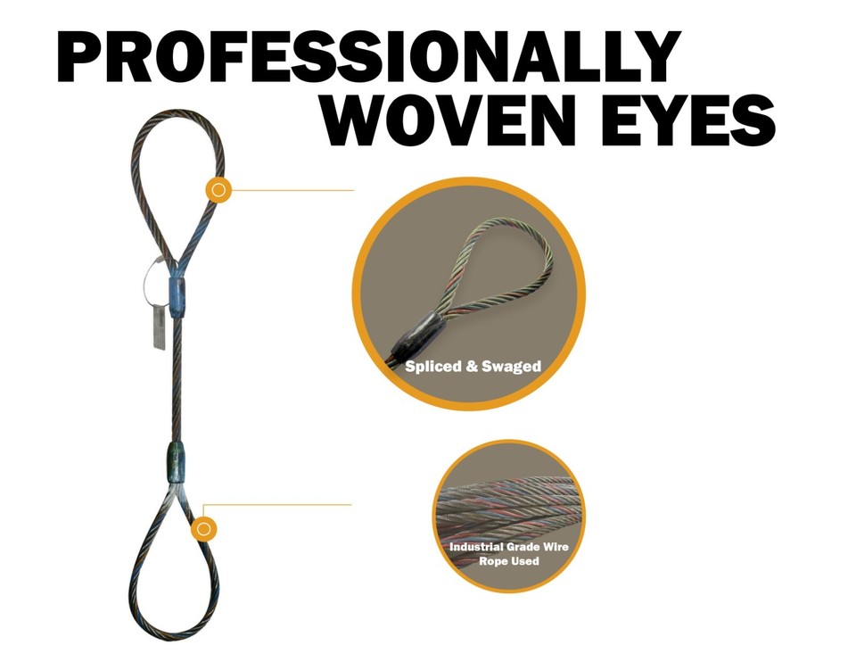 3/8" x 30' Wire Rope Sling Choker Cable Lifting Rigging Utility Farm ...