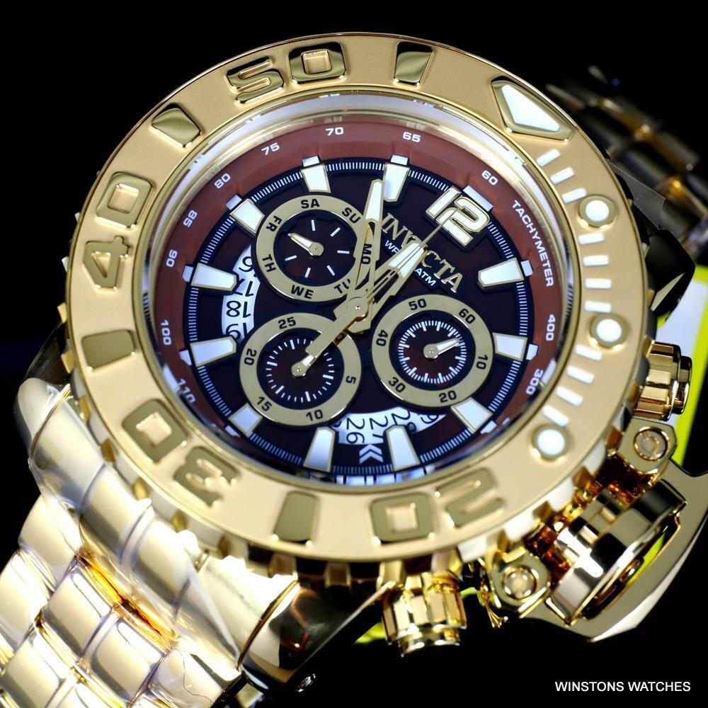 Invicta Mens 18k GP Stainless Steel Gen II Sea Hunter Swiss Z60 Chrono ...