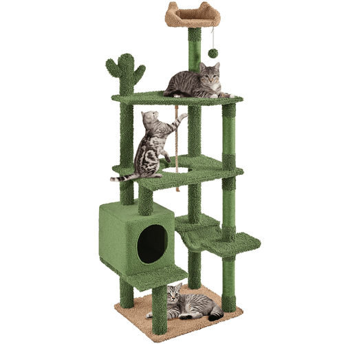 SmileMart 70.5''H Cat Cactus Tree Padded Perch for Medium-sized Cats ...