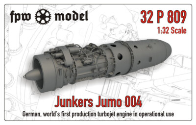 NEW! Junkers Jumo 004 engine for Zoukei Mura 1/32 scale Horten Ho-229 ...