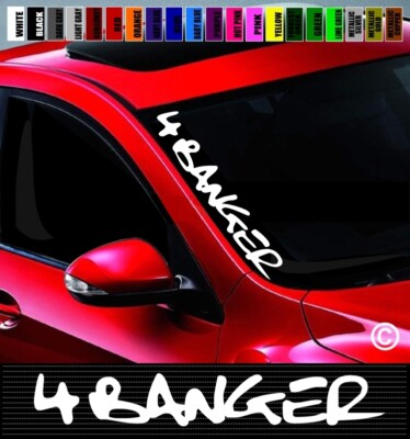 20" 4 Banger #3 Side Windshield Banner Car Decal Sticker JDM Import KDM ...